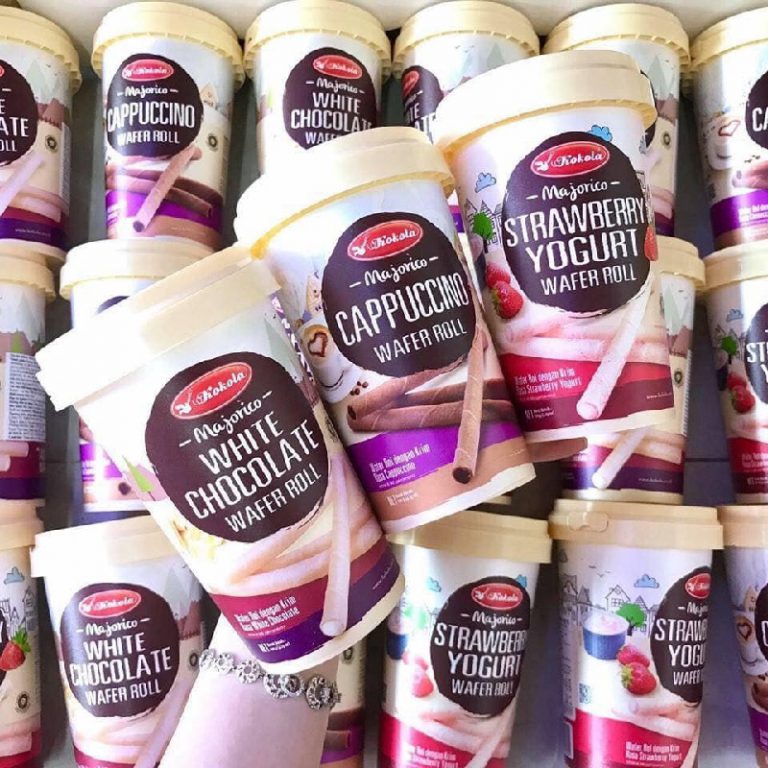 Bánh Quế Socola Majorico Kokola White Chocolate Wafer Roll Lon 250g