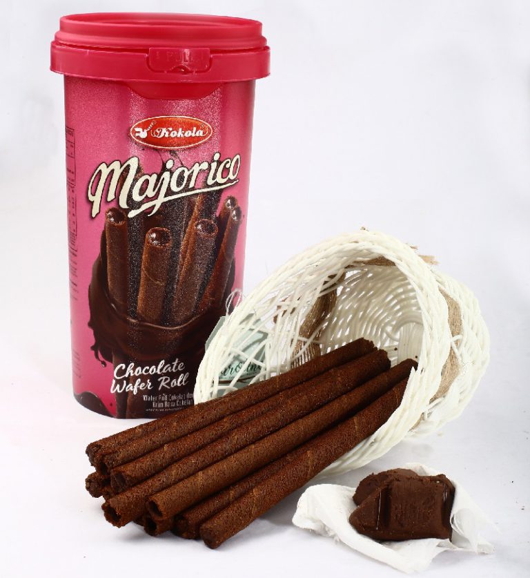 Bánh Quế Chocolate Majorico Kokola Wafer Roll Lon 250g